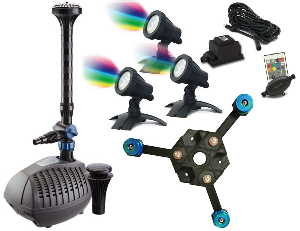 Fountain 5500 & RGB Light Set | Pond Fountains - Water Garden Ltd